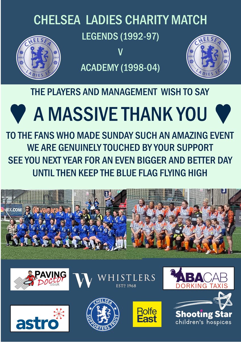 Chelsea Ladies Legends Charity match - Chelsea Supporters' Trust